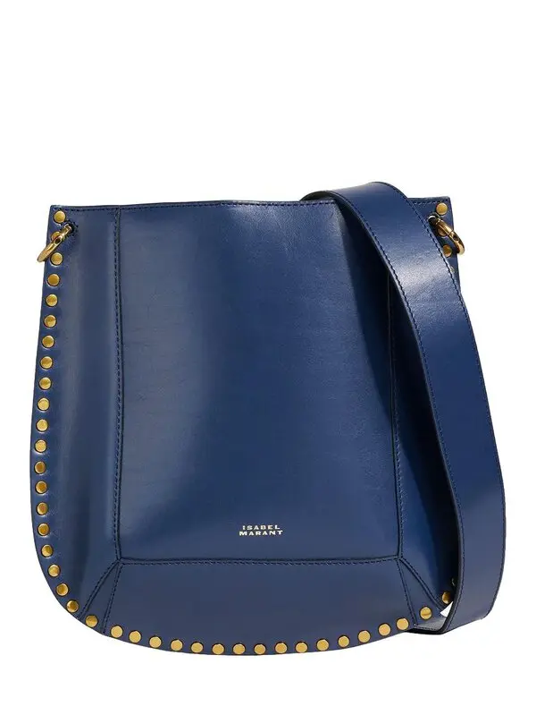 Isabel Marant Oskan Studded Leather Shoulder Bag - Navy