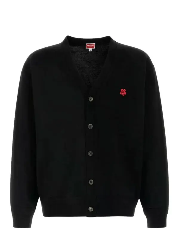 Kenzo Embroidered-motif Cardigan - Black