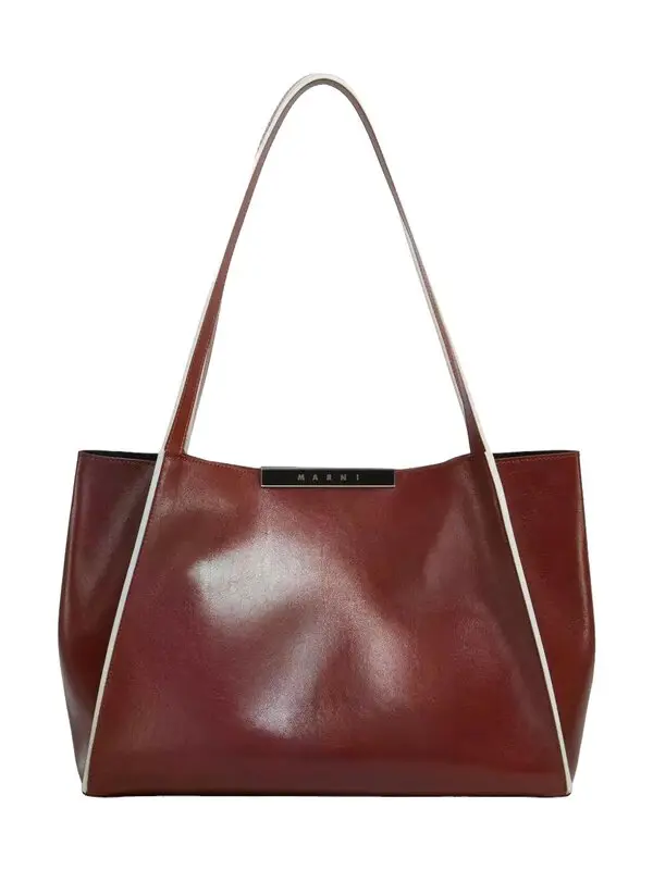 Marni Small Leather Tote Bag - Red