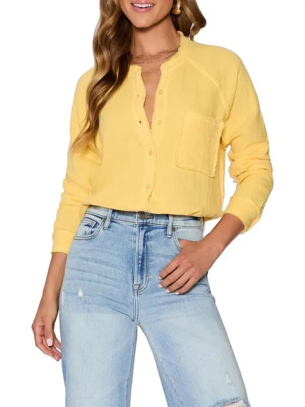 VICI Cotton Gauze Button-up Shirt - Yellow