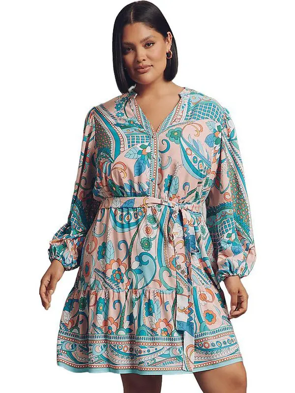 Adrianna Papell Plus Printed Mini Dress - Multi