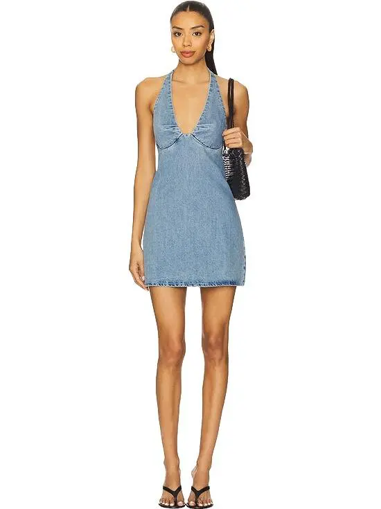 Free People Trevi Denim Mini Dress - Blue