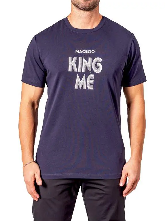 MACEOO King Me Graphic T-shirt - Blue