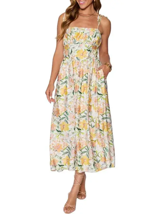 VICI Emory Floral Sundress - Ivory Floral