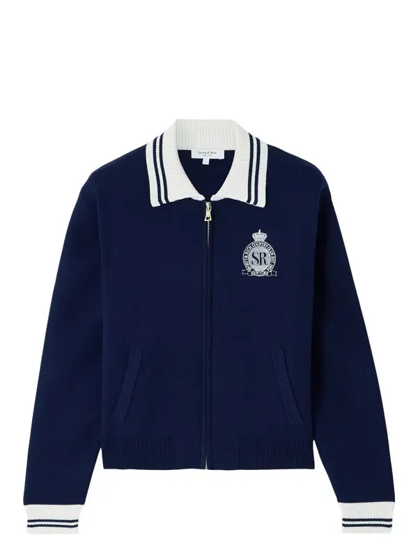 SPORTY & RICH - Royal Club Embroidered Cardigan