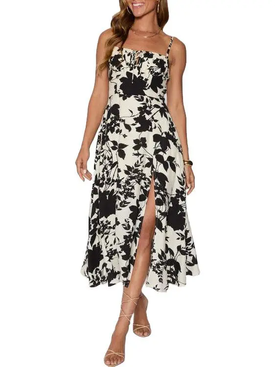 VICI Sabine Fit & Flare Sundress - Black/ Cream