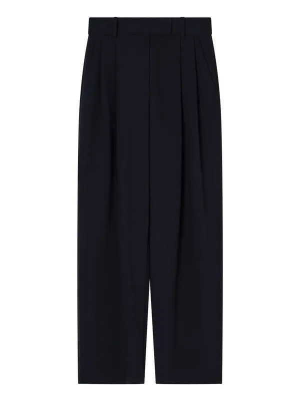 Giorgio Armani Double-pleat Virgin Wool Trousers - Black