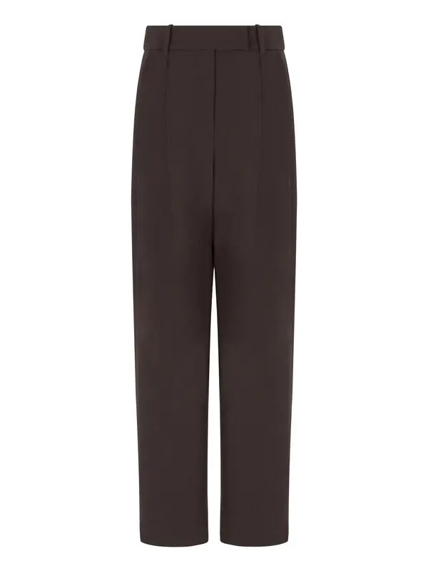Giorgio Armani Double-pleat Virgin Wool Trousers - Brown