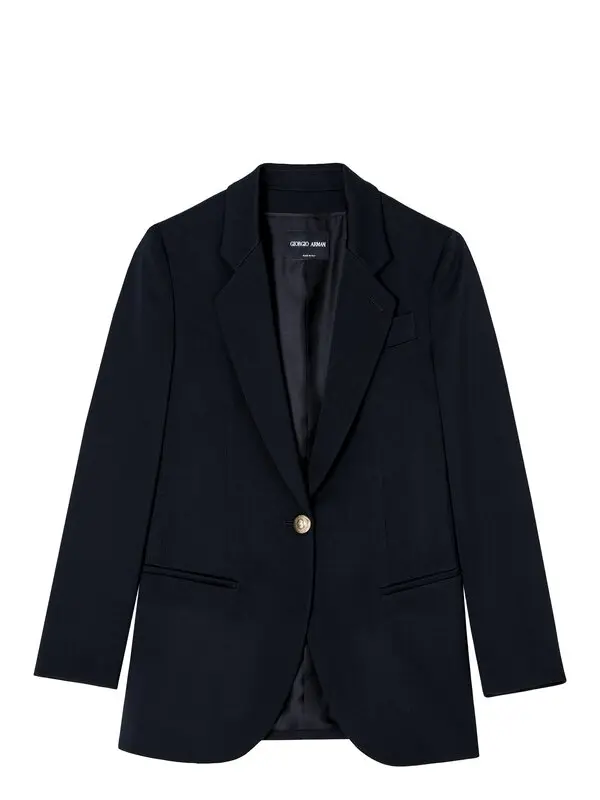 Giorgio Armani Single-breasted Wool Jacket - Black