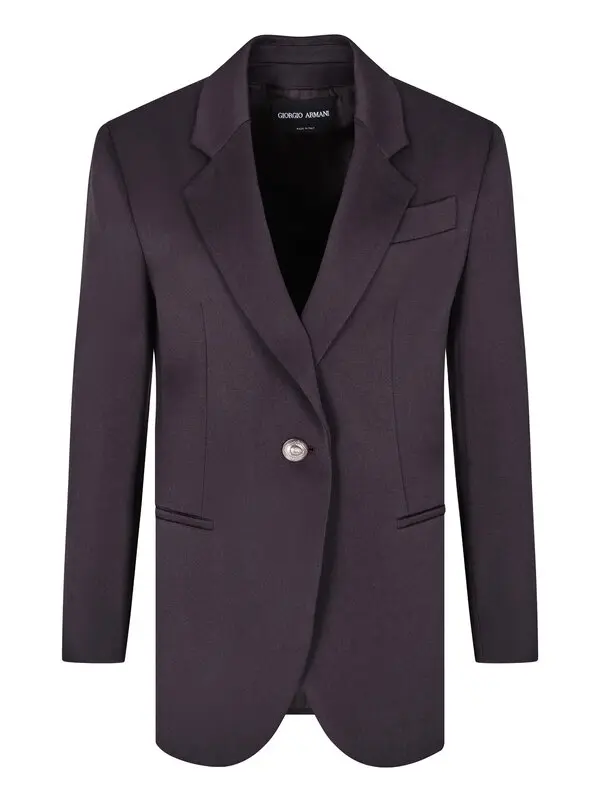 Giorgio Armani Single-breasted Wool Jacket - Brown