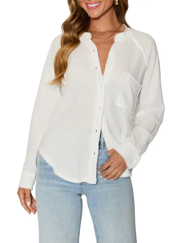 VICI Cotton Gauze Button-up Shirt - White