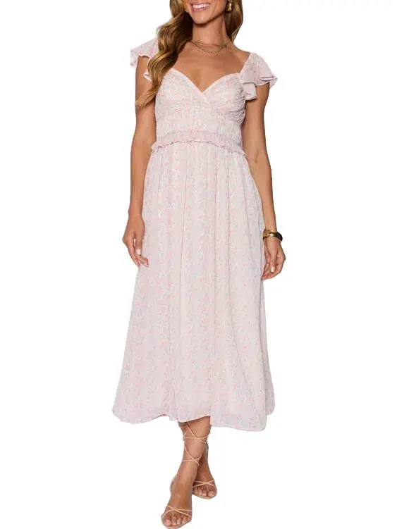 VICI Enchanted Ruffle Maxi Dress - Blush/ Multi Floral