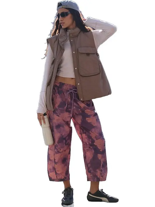 Free People In The Wild Printed Pants - Violet Cloud Wash