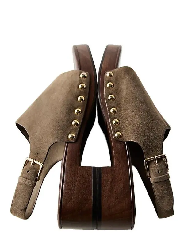 Jeffrey Campbell Piper Clogs - Light Khaki Suede