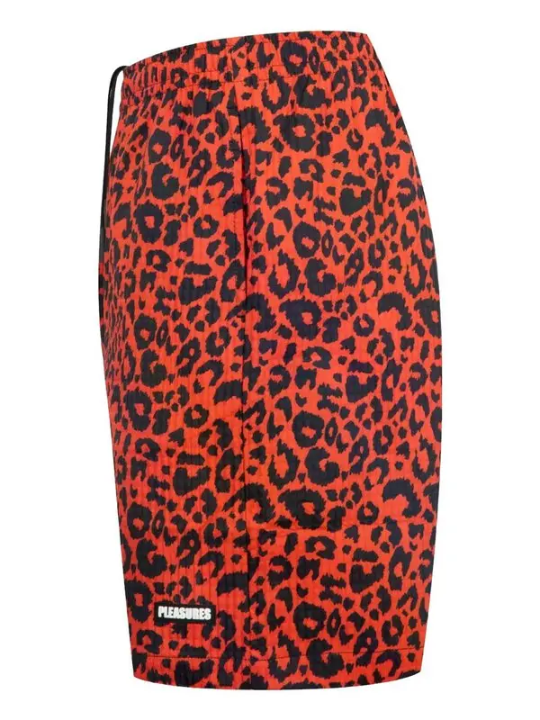 PLEASURES Leopard-print Shorts - Red