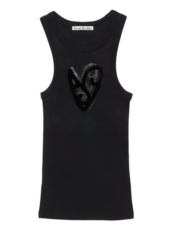 Acne Studios Heart-motif Sleeveless Tank Top - Black