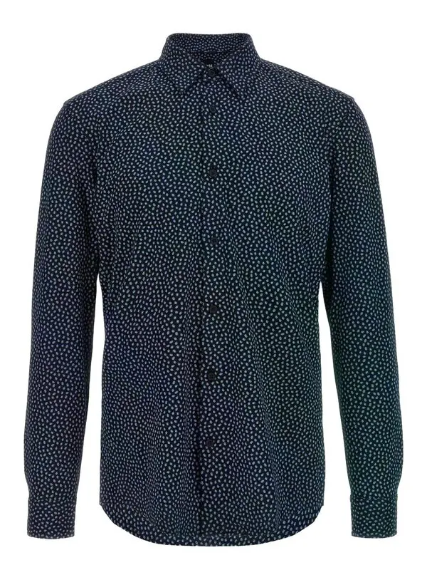 BOSS Printed Button-up Shirt - Blue