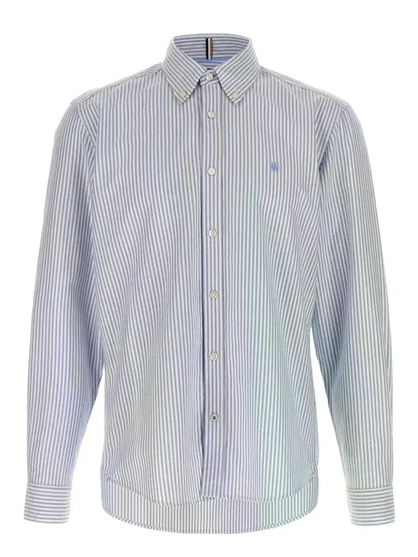 BOSS Striped Button-down Shirt - Blue