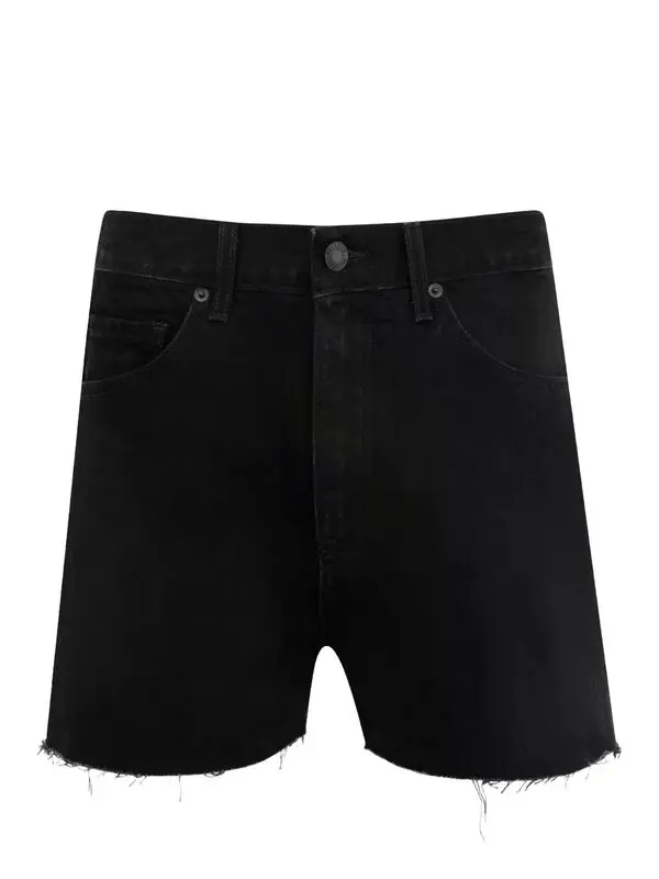 NILI LOTAN Frayed Denim Shorts - Black