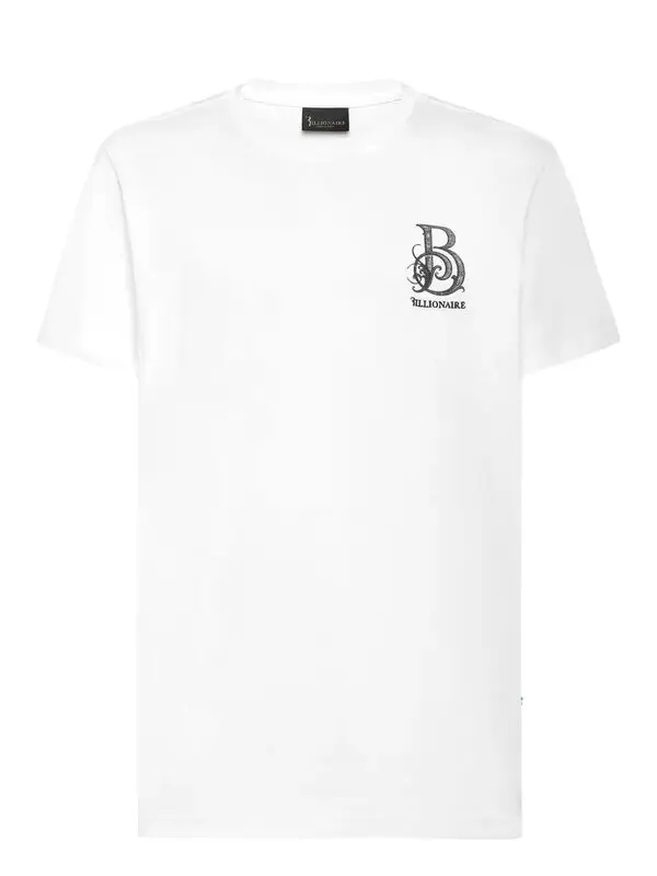 BILLIONAIRE Logo-embroidered T-shirt - White