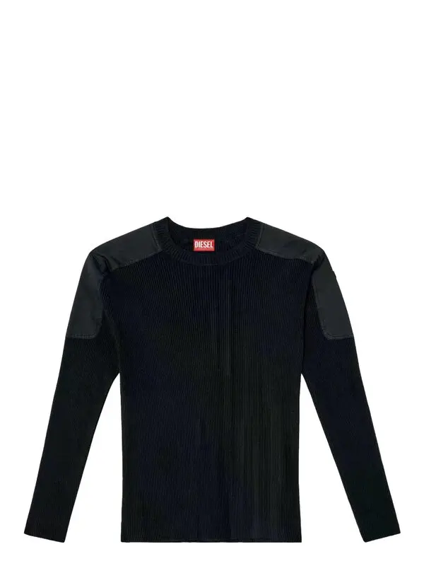 DIESEL® K-martin Ribbed Long-sleeve Sweater - Black