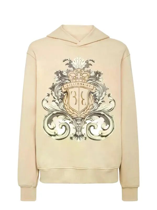 BILLIONAIRE Crest-print Hoodie - Neutrals