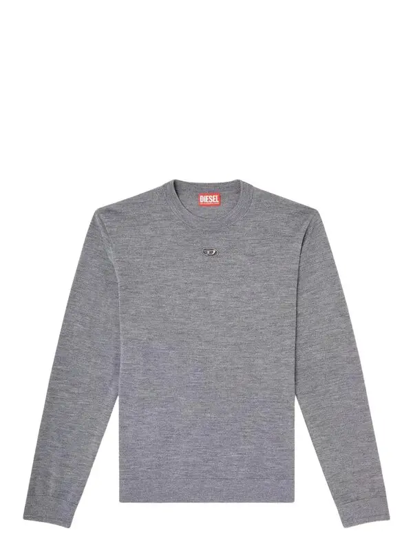 Diesel Long-sleeved Logo Sweater - Grey