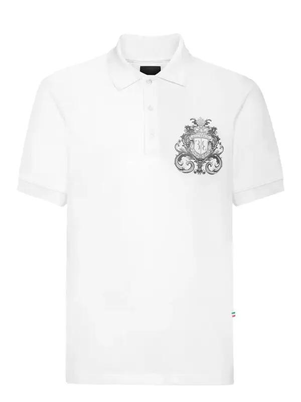 BILLIONAIRE Emblem-embroidered Polo Shirt - White