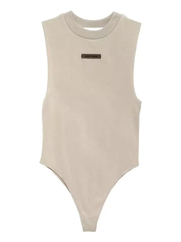 Fear Of God Sleeveless Logo-plaque Bodysuit - Neutrals