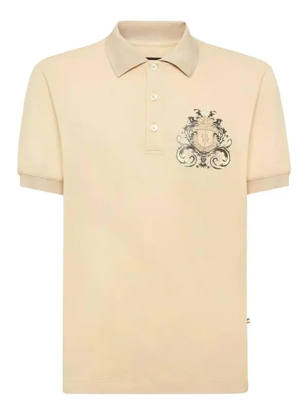 BILLIONAIRE Crest-embroidered Polo Shirt - Neutrals