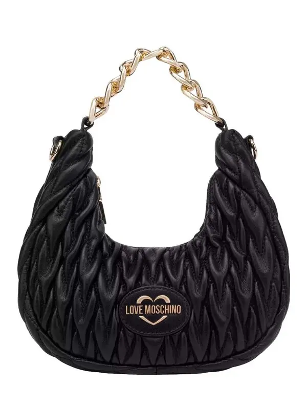 Moschino Logo-lettering Shoulder Bag - Black