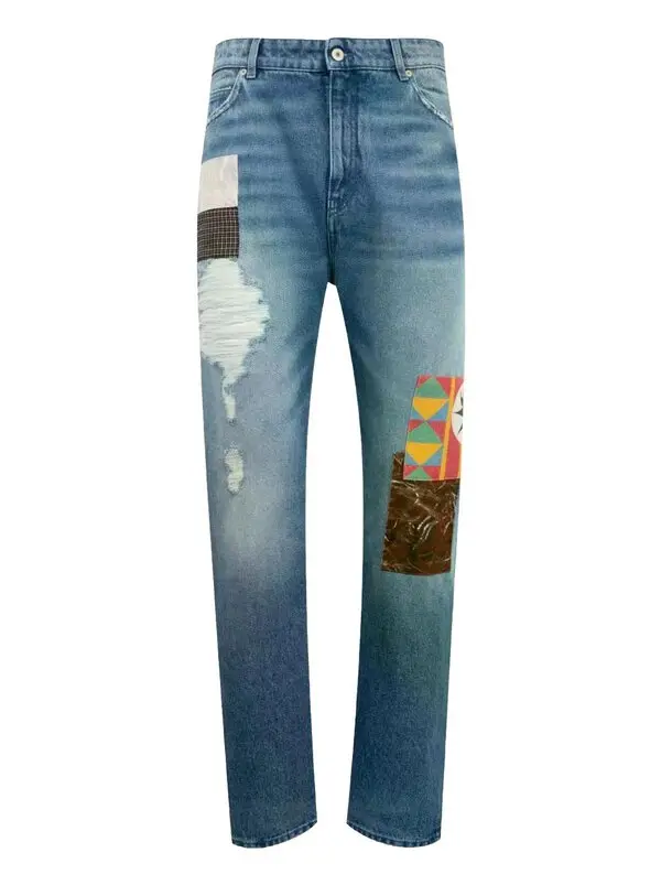 Loewe Patchwork Detail Jeans - Blue