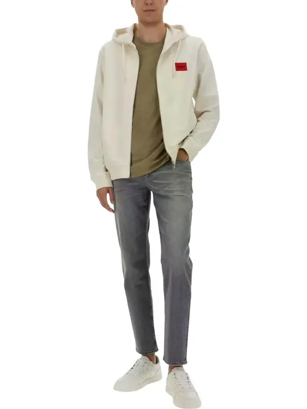 Hugo Boss Hooded Zip-up Sweatshirt - White