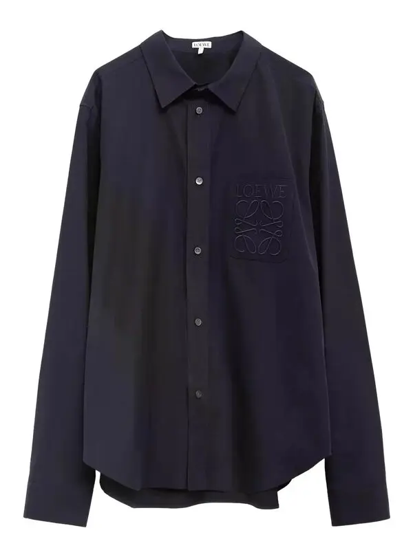 Loewe Anagram-embroidered Long-sleeves Shirt - Blue