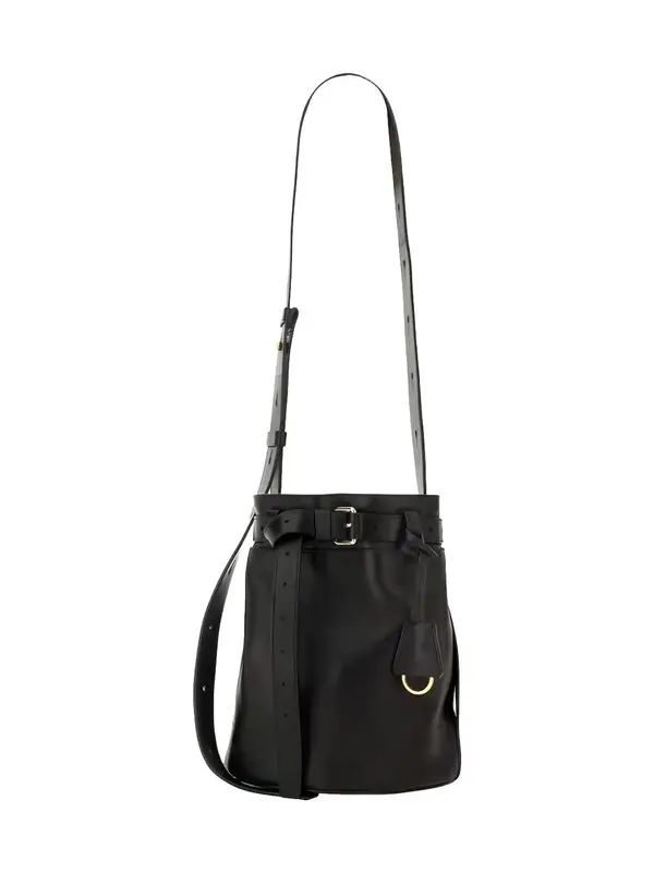 Moschino Belted Bucket Bag - Black
