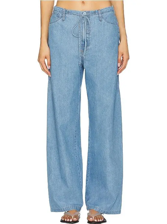 Lna Gia Tie Waist Pant - Faded Blue