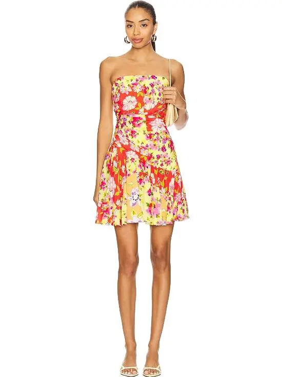 Yumi Kim Juliana Strapless Floral Dress - Sunset Field