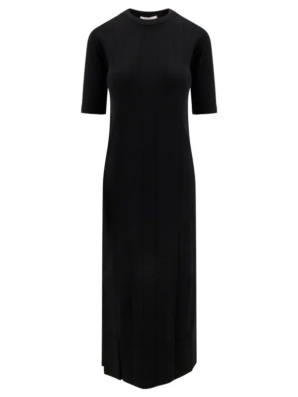 Max Mara Orafo Viscose Blend Midi Dress - Black