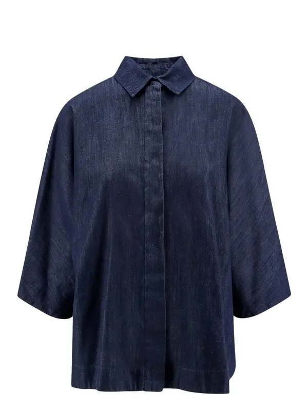Max Mara Zelia Cotton Shirt - Blue