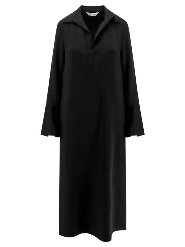 Max Mara Ossola Silk Midi Dress - Black