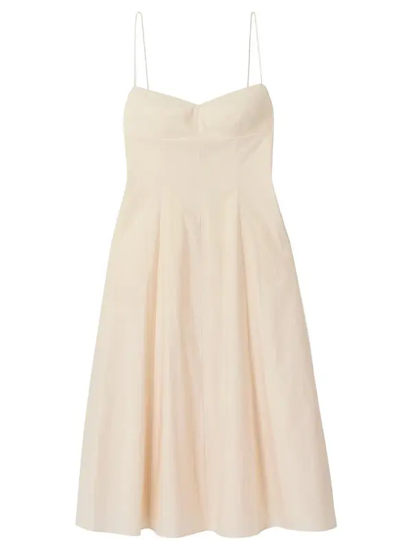 Khaite Isabella Cotton-canvas Midi Dress - Neutrals