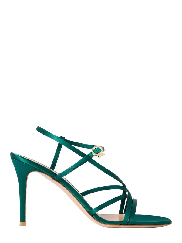 GIANVITO ROSSI 85mm Satin Sandals - Green
