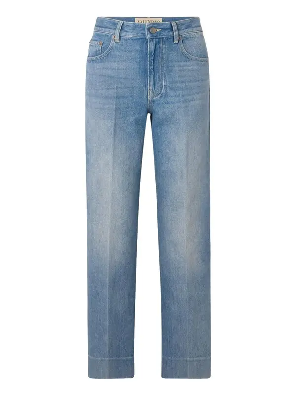 Valentino Garavani Mid-rise Straight-leg Jeans - Blue