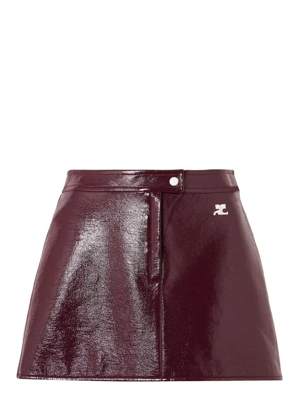 COURREGES Reedition Appliquéd Mini Skirt - Burgundy
