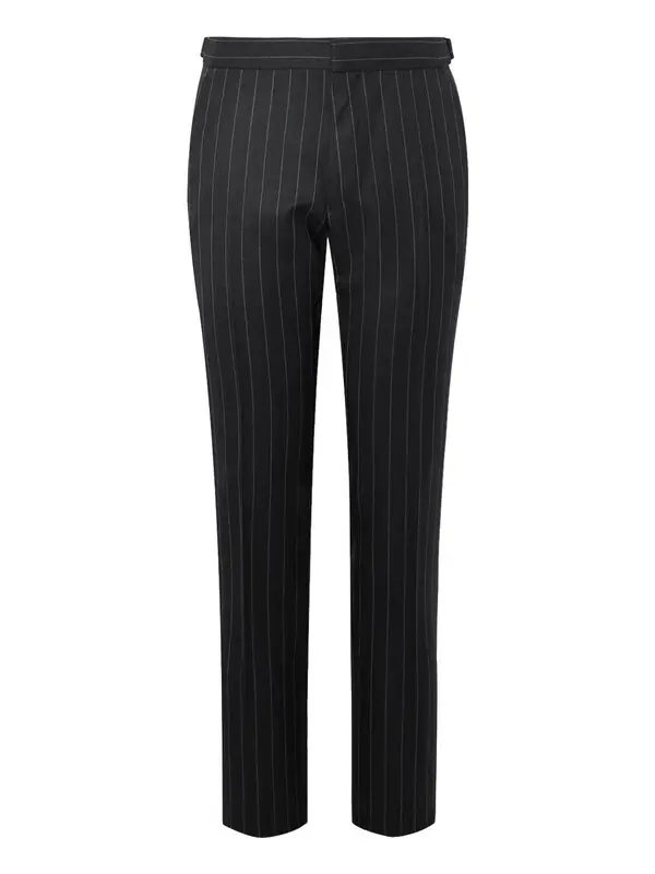 TOM FORD Dyllan Slim-fit Tapered Striped Wool-twill Trousers - Gray
