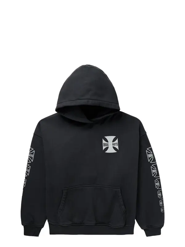 Rhude Logo-print Cotton-jersey Hoodie - Black