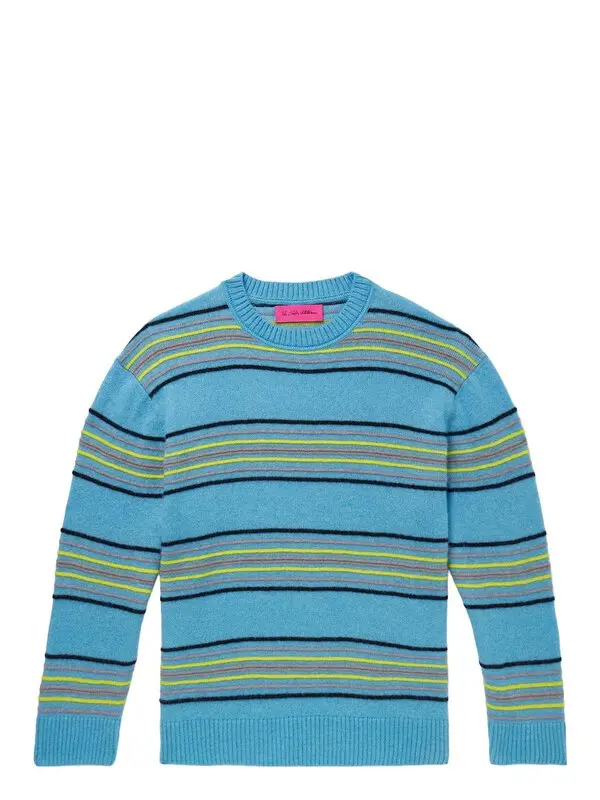 THE ELDER STATESMAN Reef Striped Sweater - Blue