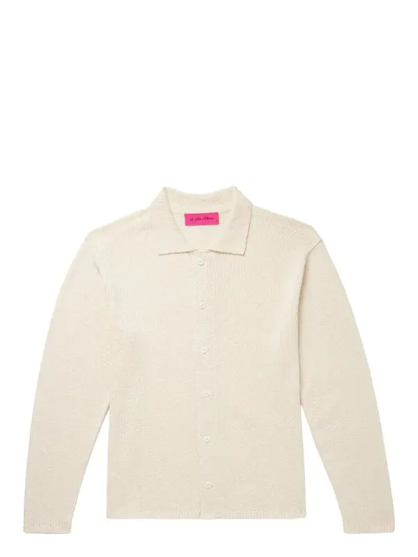 THE ELDER STATESMAN Nora Lite Cotton Cardigan - Neutrals
