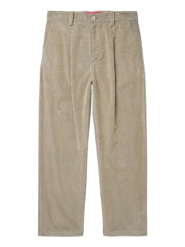 THE ELDER STATESMAN Straight-leg Cotton-corduroy Trousers - Neutrals