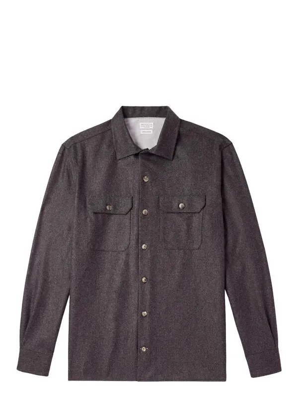 Brunello Cucinelli Wool Overshirt - Brown
